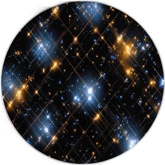 Generic Noir Minimalist Tapis Rond Salon, &Eacute;toiles G&eacute;om&eacute;trie Losange Impression Tapis de Sol D&eacute;coration Antid&eacute;rapant pour Chambre Cuisine Balcon Terrasse Salle