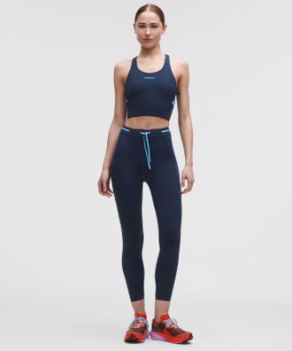 lululemon Fast and Free Leggings mit hohem Bund f&uuml;r Frauen - 64 cm - Gr&ouml;&szlig;e 10 in Club Blue/Ocean Wave