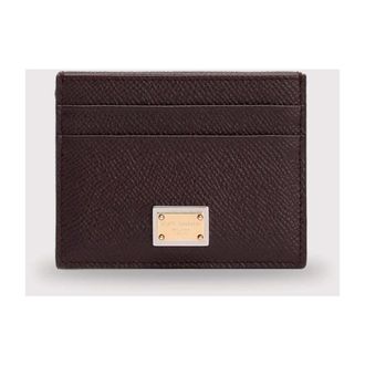 Dolce & Gabbana Femme, Accessoires, Violet, Taille: ONE Size Porte-cartes en cuir de veau
