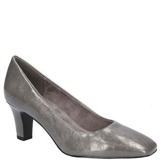 Easy Street Escarpins Poète Femme, Gris froissé verni, 10 X-Wide