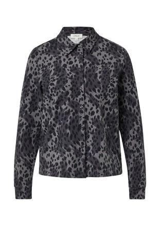 s.Oliver Hemdbluse mit verl&auml;ngertem R&uuml;ckensaum und Allover-Muster