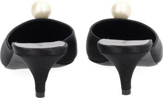 Magda Butrym Silk Pearl-Embellished Mule - Black
