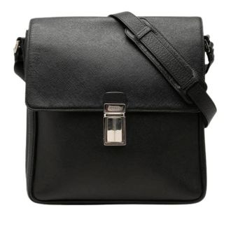 Prada Sac bandouli&egrave;re Saffiano Pre-owned - Homme - Pre-owned - Noir - Taille: ONE Size