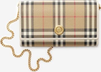 Burberry Portefeuille Check &agrave; cha&icirc;ne