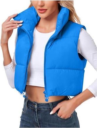Generic Vestes 2026 pour femmes, couleur unie, d&eacute;contract&eacute;, col rond, veste pour un usage quotidien, bleu, XS