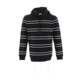 Saint Laurent Stripes Logo Hoodie - - Sweatshirts & Hoodies - Herren - Mehrfarbig - M