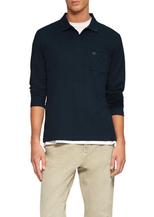 s.Oliver Softes Langarm-Poloshirt mit Brusttasche