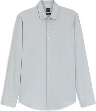 HUGO BOSS Chemise manches longues en rati&egrave;re de coton