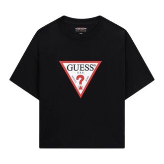 Guess Femme, Tops, Noir, Taille: 42 FR T-shirt court boxy