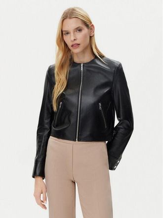 HUGO BOSS Lederjacke Sadenita 50531325 Schwarz Regular Fit
