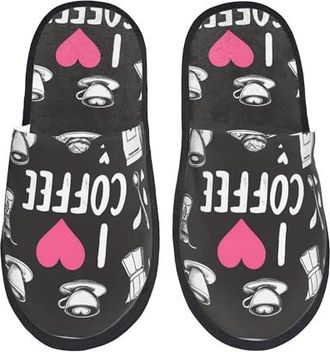 Generic Pantoufles En Feutre I Love Le Caf&eacute; Cozy Accueil Pantoufles L&eacute;gers Chausson Hotel Pour Invit&eacute; Spa Femmes M