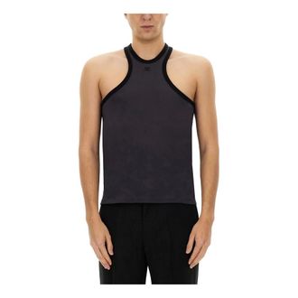 Courr&egrave;ges Contrast Scuba Tank Top - Homme - Tops - Noir - Taille: M