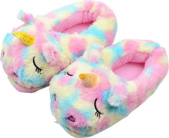Holibanna LRXIYODE Pantoufles Licorne Antid&eacute;rapantes en Peluche PU Color&eacute;e Taille 26 CM Semelle Souple Silencieuse Pantoufles DInt&eacute;rieur Chaudes et Confortables