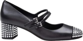 Michael Kors Hohe Schuhe - Matilda Toe Cap Mid Pump In Leather - Gr. 6_5 - in Grau - f&uuml;r Damen