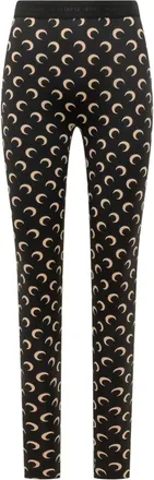 Marine Serre Femme, Pantalons, Noir, Taille: 38 FR Allover Moon Leggings