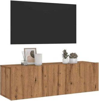 vidaXL Vidaxl - Meuble tv mural ch&ecirc;ne artisanal 100x30x30 cm bois ding&eacute;nierie