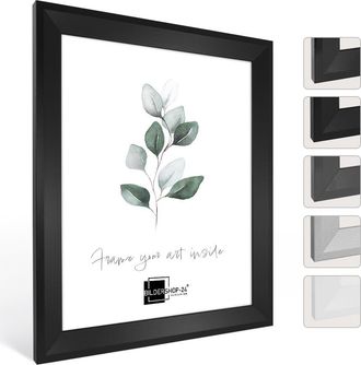 Bildershop-24 Bilderrahmen RIA 80 X 80 cm Schwarz (matt) ANTIREFLEX