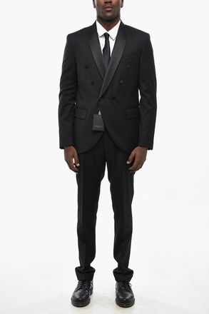 Corneliani CODE Zweireiher aus Wolle mit Schalkragen aus Satin Corneliani