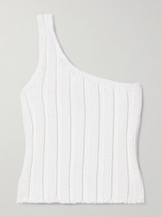 Suzie Kondi Haut Raccourci Asymétrique En Coton Côtelé Petulla - Blanc