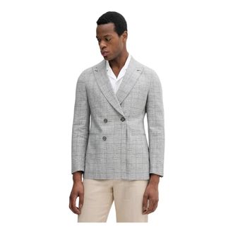 Michael Kors Gemusterter Wollmischungs-Blazer - - Jackets - Herren - Grau - XL