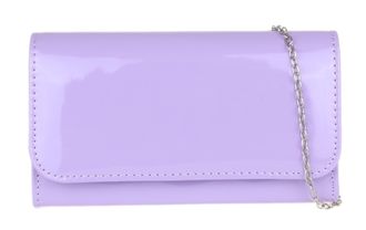 Girly HandBags Damen Lack Clutch gl&auml;nzend Abendtasche Party Hochzeit Lila