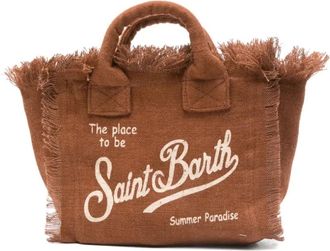 MC2 Saint Barth Femme, Sacs, Brun, Taille: ONE Size Vanity Mini Linen Tote Bag
