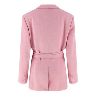 Nude G&uuml;rtel Zweireihiger Blazer - - Jackets - Damen - Rosa - S