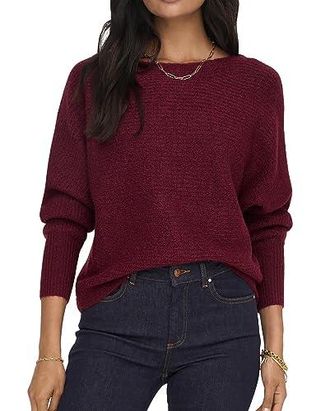Only Onldaniella L/S KNT Noos Pull pour Femme, M&eacute;lange Cabernet, XS