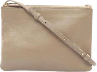 Celine Pre-owned Trio Large Sac bandouli&egrave;re en cuir - Femme - Pre-owned - Beige - Taille: ONE Size