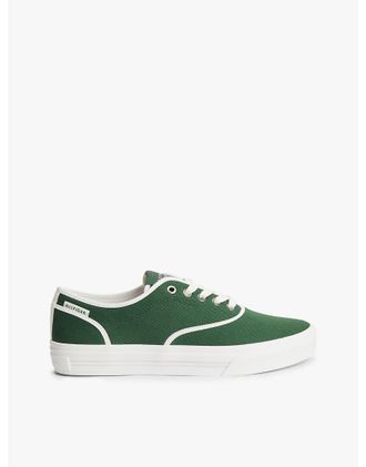 Tommy Hilfiger Cupsole-Sneaker aus Canvas in Dunkelgr&uuml;n