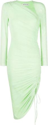 Self Portrait Robe mi-longue en mesh drap&eacute; - Femme - Robes - Vert - Taille: 42 FR