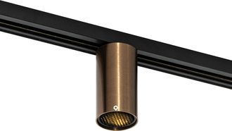 QAZQA Modern Moderner Spot I Spotlight I Deckenspot I Deckenstrahler I Strahler I Lampe I Leuchte Dunkelbronze für 1-Phasen-Schienensystem Komplettset I Spo