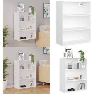vidaXL Vidaxl - Armoire murale suspendue Blanc 69,5x32,5x90 cm - Armoire Murale - Buffet Suspendu - Meuble Rangement - &Eacute;tag&egrave;re Murale - D&eacute;coration Murale