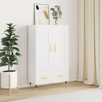 vidaXL Vidaxl - Buffet haut,Meuble de Rangement blanc 69,5x31x115 cm bois dingénierie