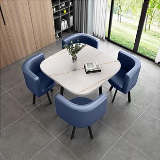 Generic Rundes Esszimmer-Set, 5-teilig (runder Tisch und 4 St&uuml;hle), K&uuml;chentisch, Fr&uuml;hst&uuml;cksbar, Konferenztisch f&uuml;r Esszimmer, K&uuml;che, 80 x 75 cm