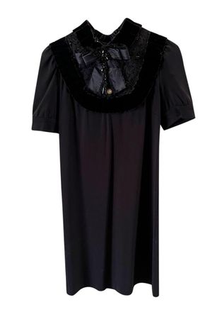 Gucci Black Bow Detail Mini Dress Size S