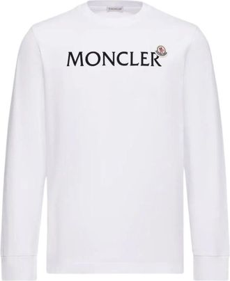 Moncler Homme, Tops, Blanc, Taille: L Long Sleeve Top