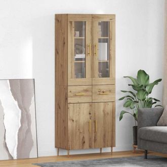vidaXL vidaXL Haut Armoire 2 pcs Ch&ecirc;ne artisanal Bois ding&eacute;nierie