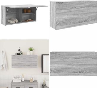vidaXL Bad-Wandschrank Grau Sonoma 80x25x40 cm Holzwerkstoff - Vidaxl