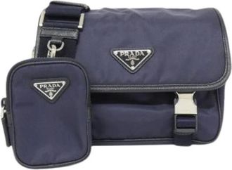 Prada unisex, Pre-owned, Bleu, Taille: ONE Size Sac bandouli&egrave;re vintage Pre-owned