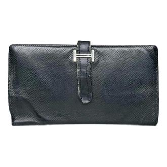 Herm&egrave;s Portefeuille en cuir Pre-owned - Femme - Pre-owned - Noir - Taille: ONE Size