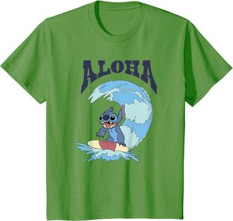 Disney Lilo & Stitch Surfer Aloha Big Wave Portrait T-Shirt