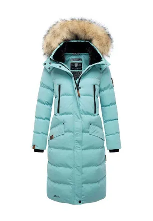 Marikoo Schneejacke Marikoo Schneesternchen Damen Winter Steppjacke B890 langer Parka mit abnehmbarer Kapuze