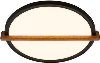 Briloner LED Deckenlampe mit Holz, indirektes Licht, 3.000K warmweiß, Lampe, Deckenleuchte, Wohnzimmerlampe, LED Panel, Küchenlampe, Deckenbeleuchtung, 29 x 31