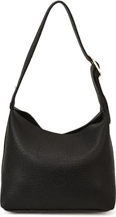 Generic Sac &agrave; bandouli&egrave;re en PU uni pour femme - Grande capacit&eacute; - Usage quotidien - Noir