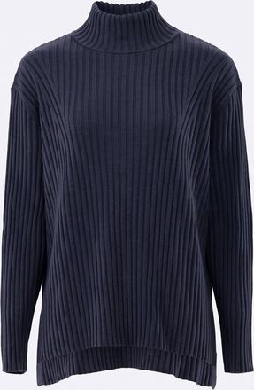 van Laack Stehkragenpullover aus Rippstrick