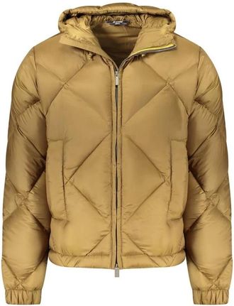 K-Way Homme, Vestes, Vert, Taille: XL Veste &agrave; Capuche Puffer en Jaune Moutarde