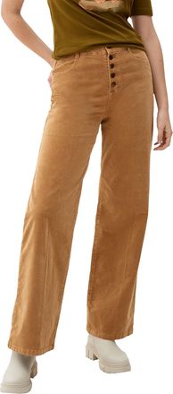 s.Oliver S.Oliver Damen 2121489 Cordhose Mit Knopfleiste, Wide, Brown 8469, 34-36 EU