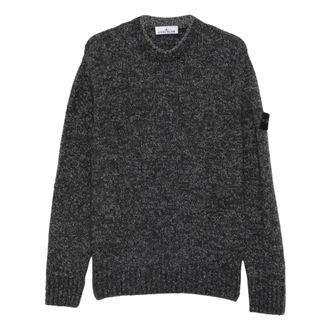 Stone Island Pullover aus Woll-Nylon-Mischung mit Sprenkelmuster - - Knitwear - Herren - Grau - M