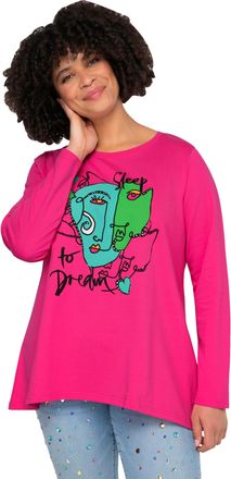 Angel Of Style Damen große Größen Übergrößen Plus Size T-Shirt, Gesichts-Motiv, Rundhals, Langarm pink 50 831348803-50